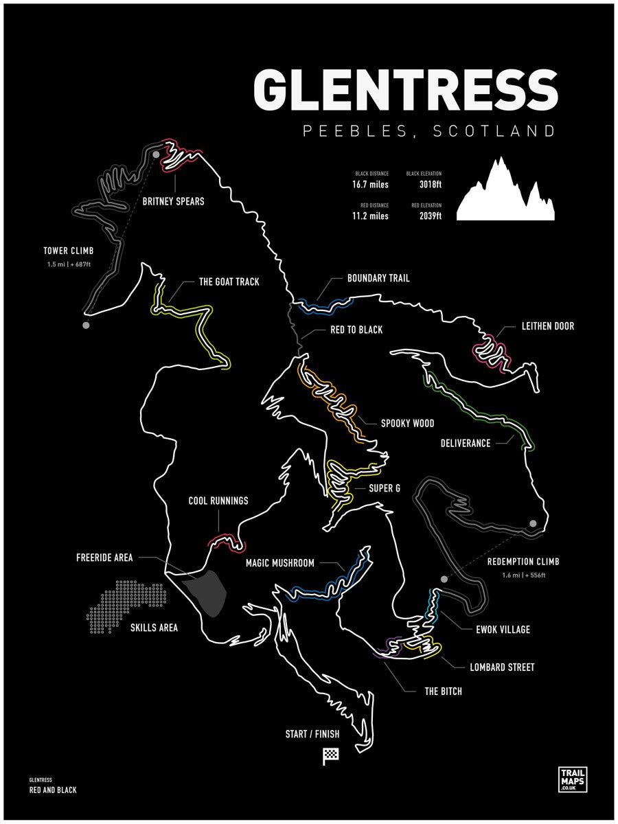Glentress Art Print – TrailMaps