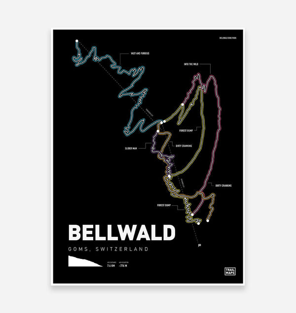 Bellwald Mountain Bike Art Print – TrailMaps