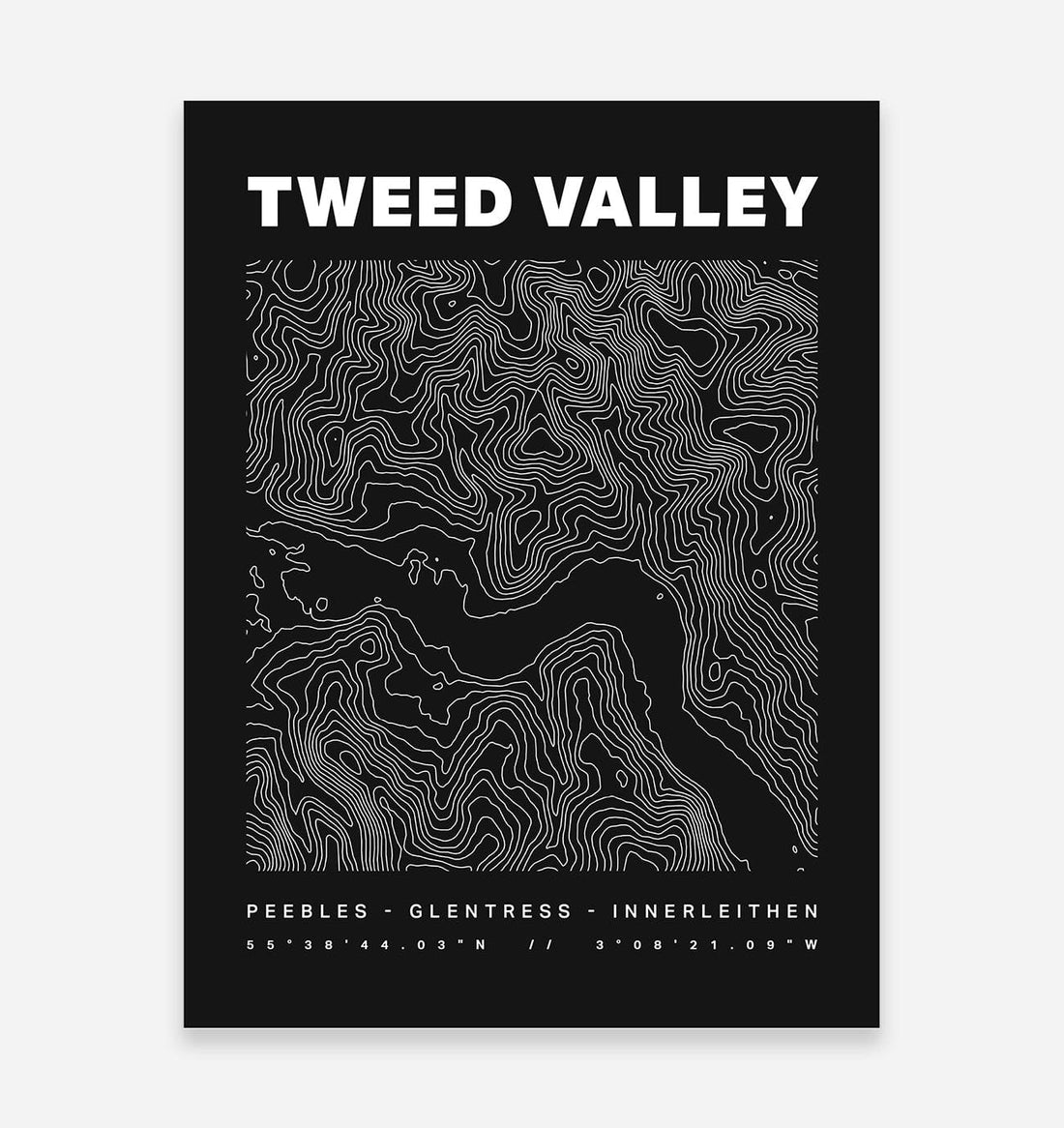 Tweed Valley Forest Park Contours Art Print – TrailMaps