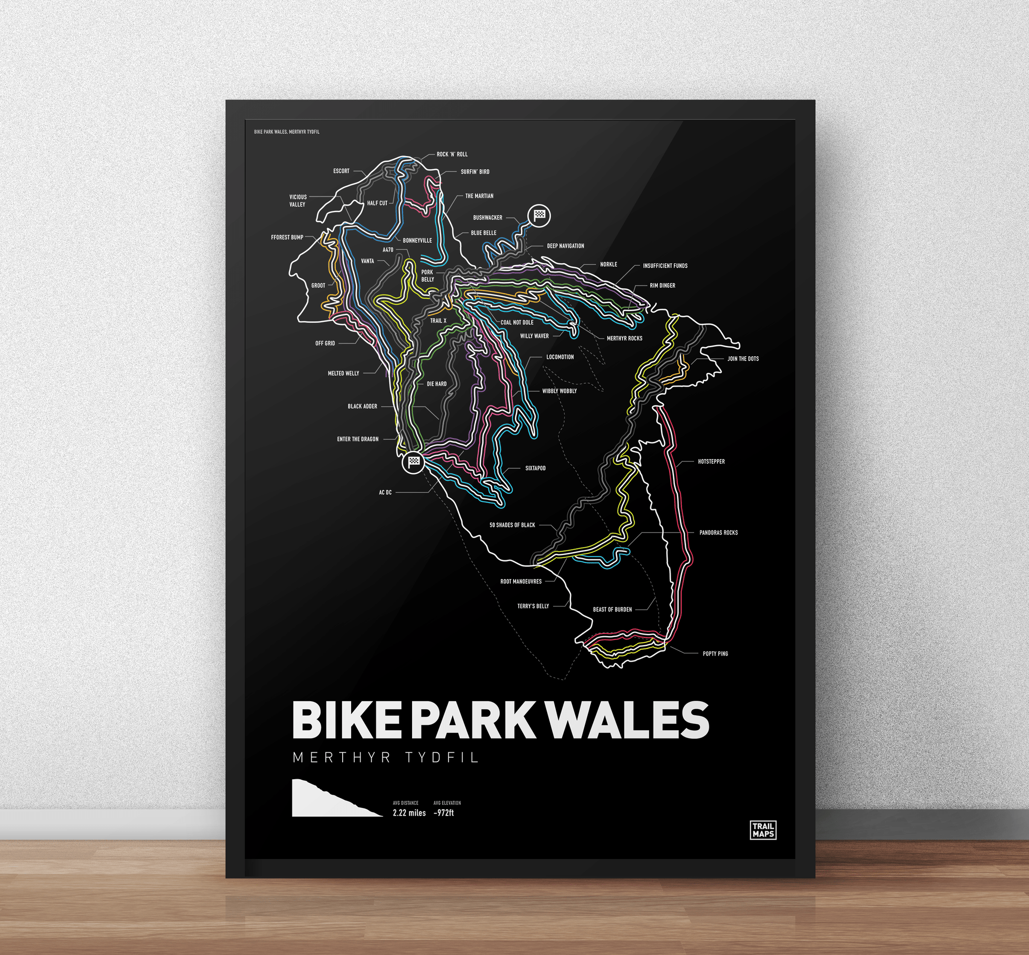 Bike Park Wales Art Print – TrailMaps