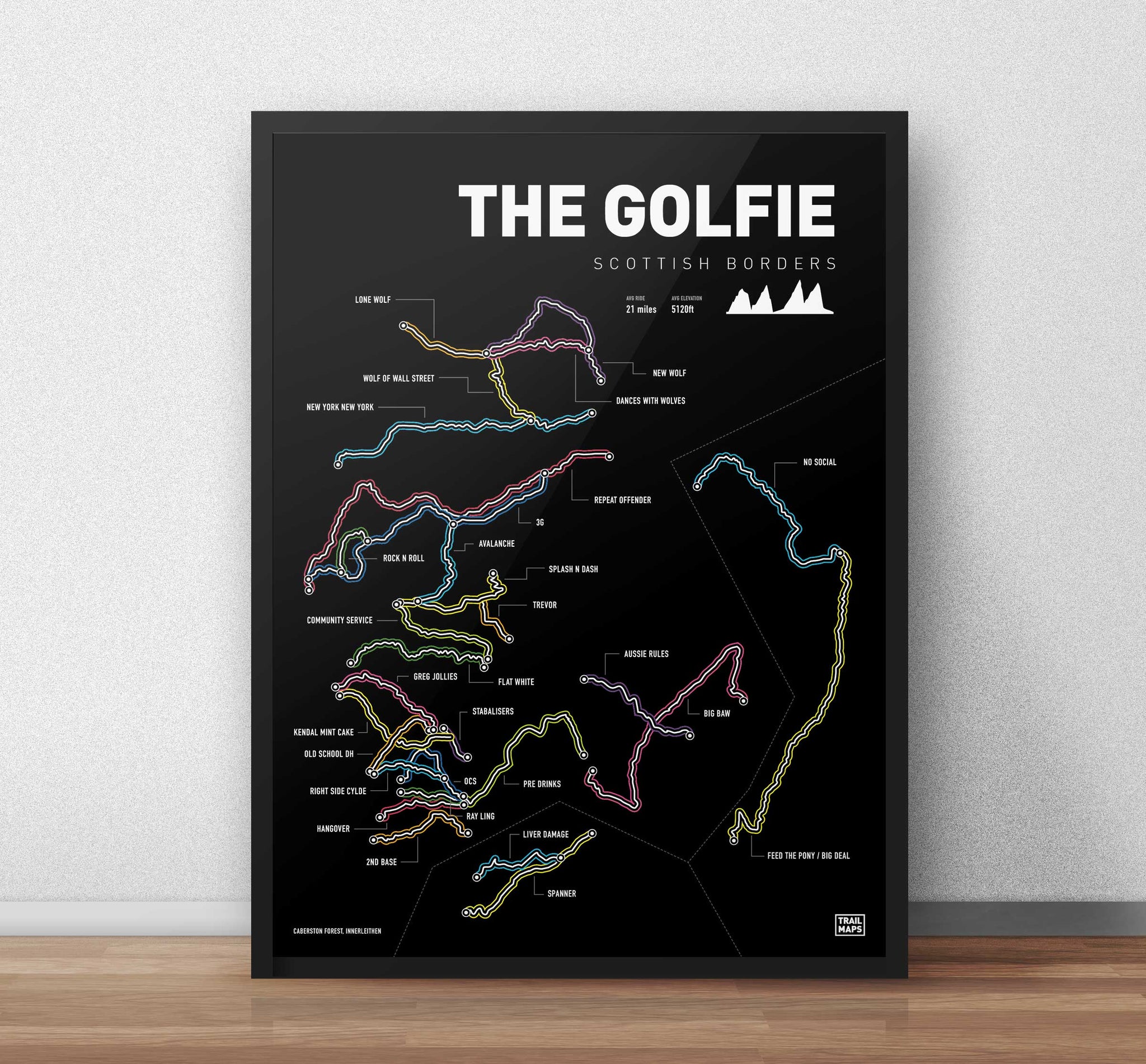 The Golfie, Innerleithen Art Print – TrailMaps
