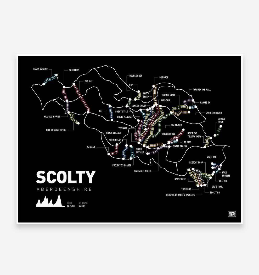 Scolty Mountain Bike Trail Art Print – TrailMaps